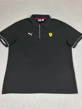 Puma | Shirts | Ferrari X Puma Polo Mens Large Black With White Trim ...